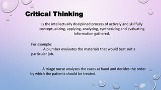 Lesson 1 Critical Thinking | PPTX