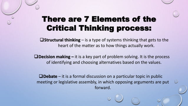 Lesson 1 Critical Thinking | PPT