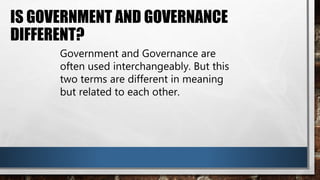 Concepts, Relations and Importance of Politics and Governance | PPTX