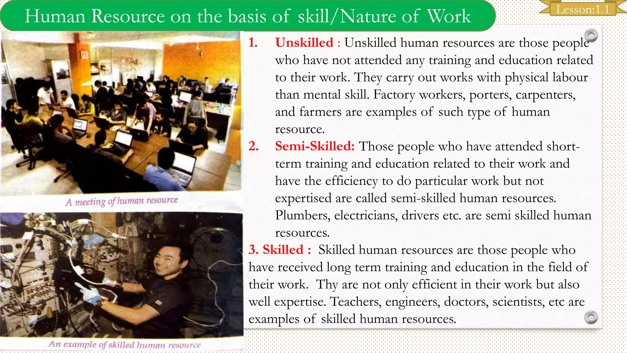 Human Resource Development (Grade:10) Unit 1.1 | PPTX