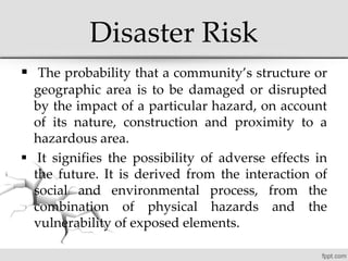Lesson 1.1 disaster and risk disaster | PPT