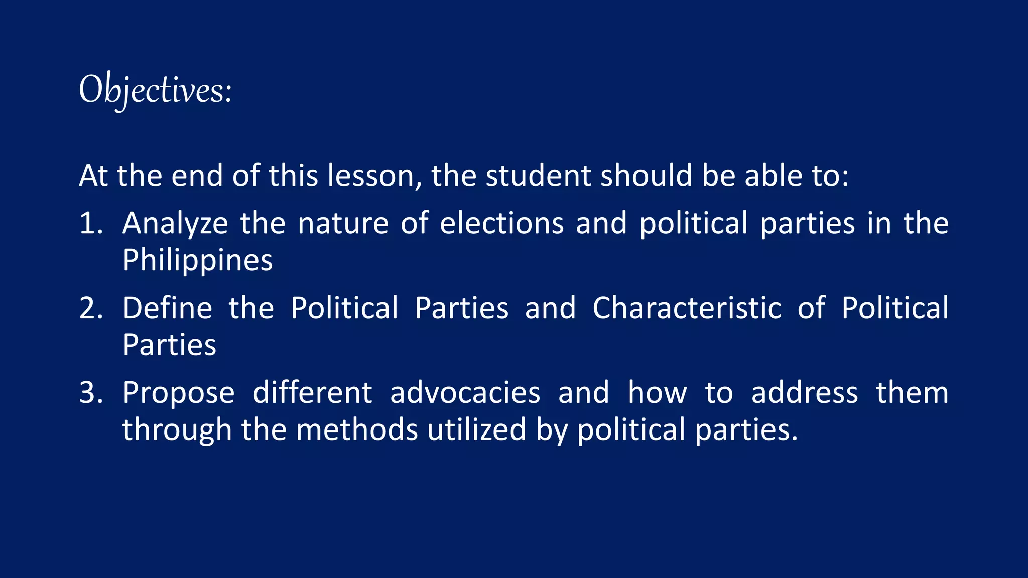 Lesson 10: POLITICAL PARTIES | PPTX