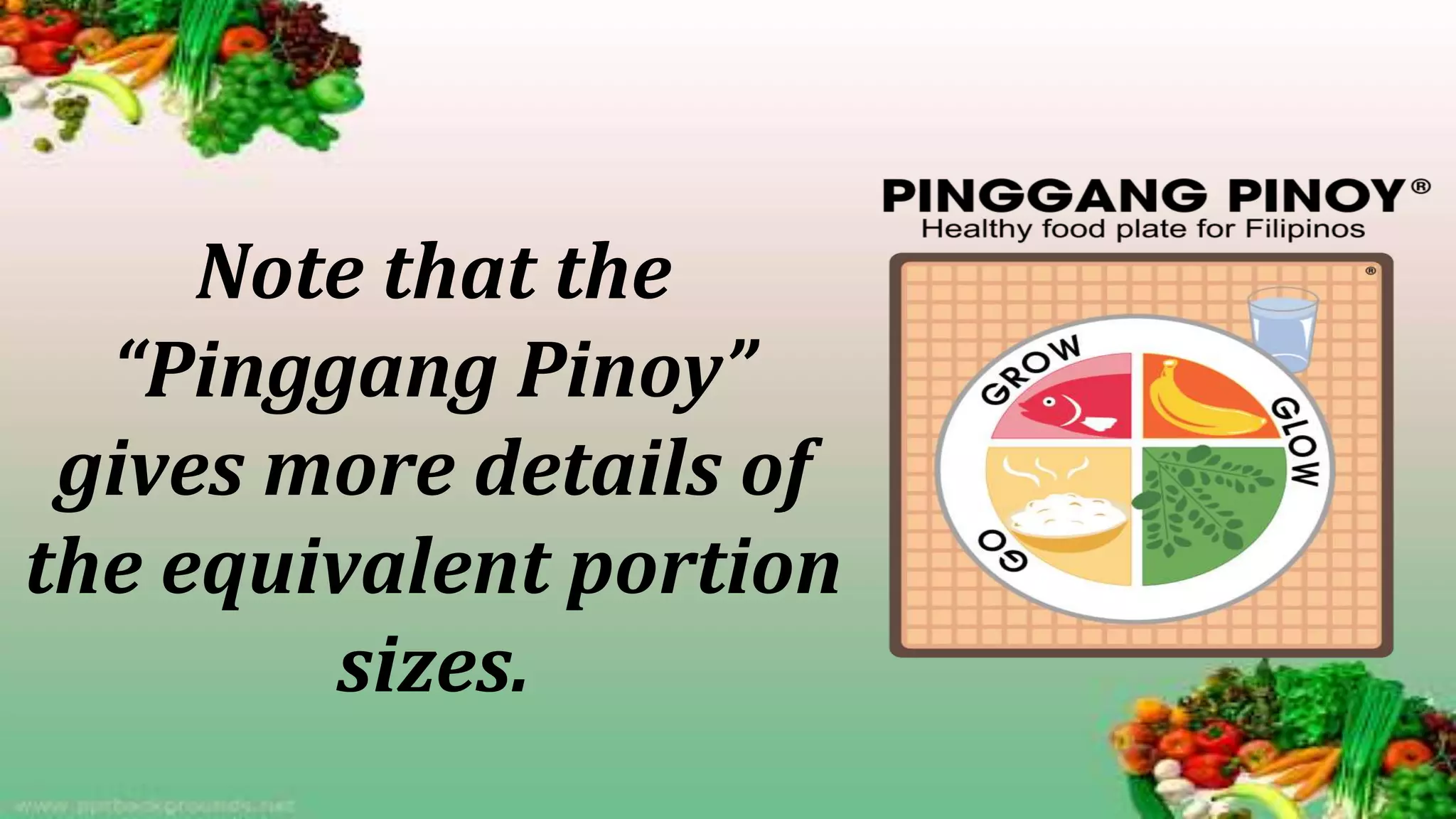 Food Pyramid and Pinggang Pinoy | PPTX