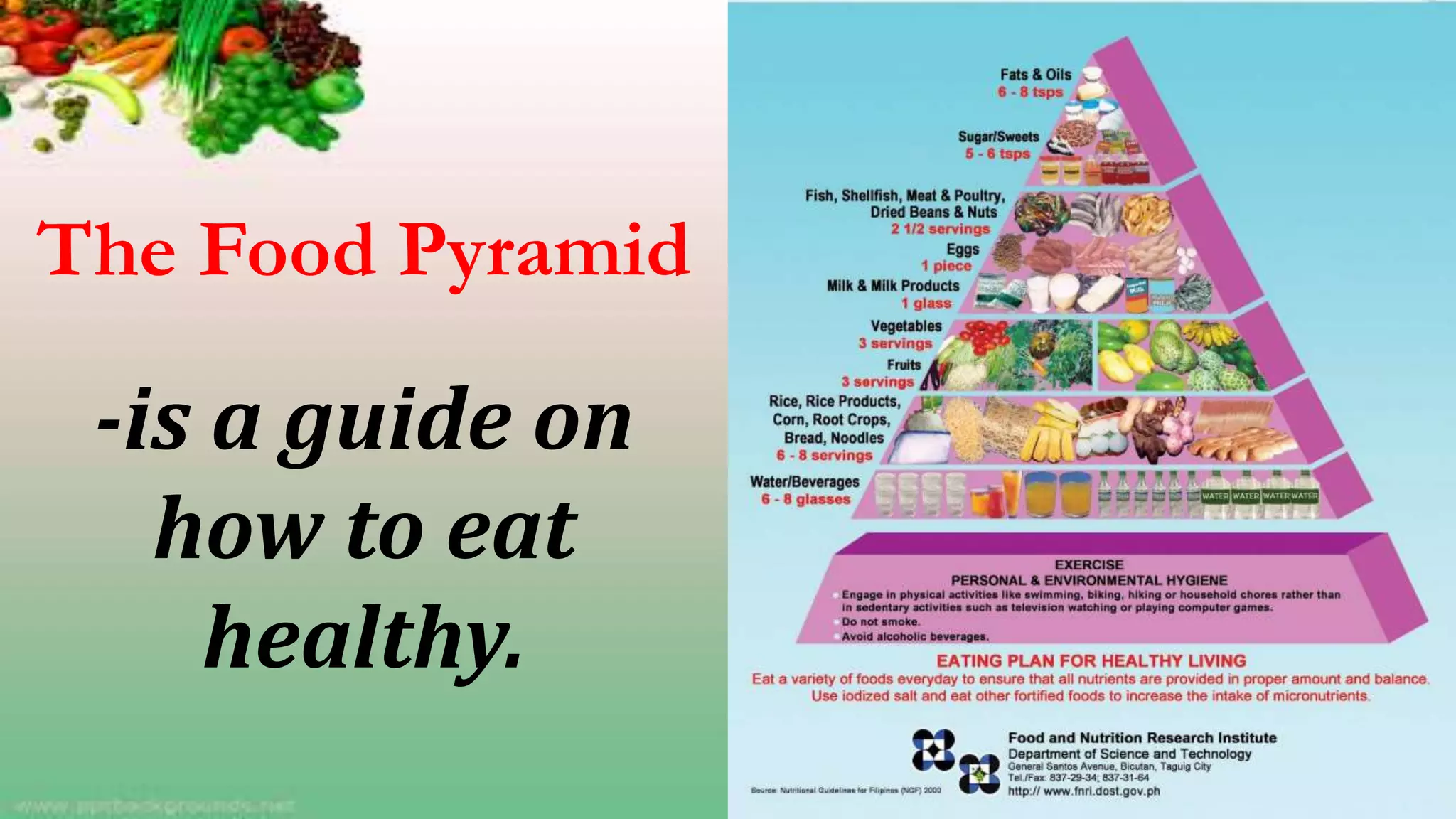 Food Pyramid and Pinggang Pinoy | PPTX