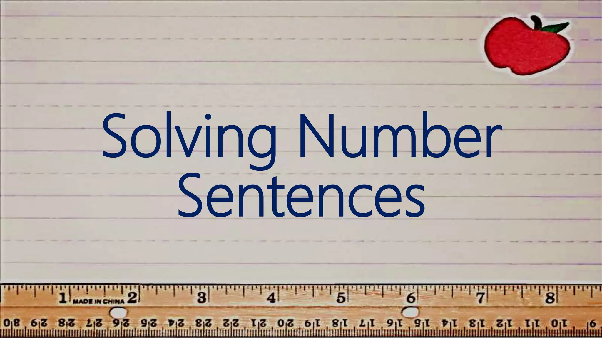 Solving Number Sentences | PPTX
