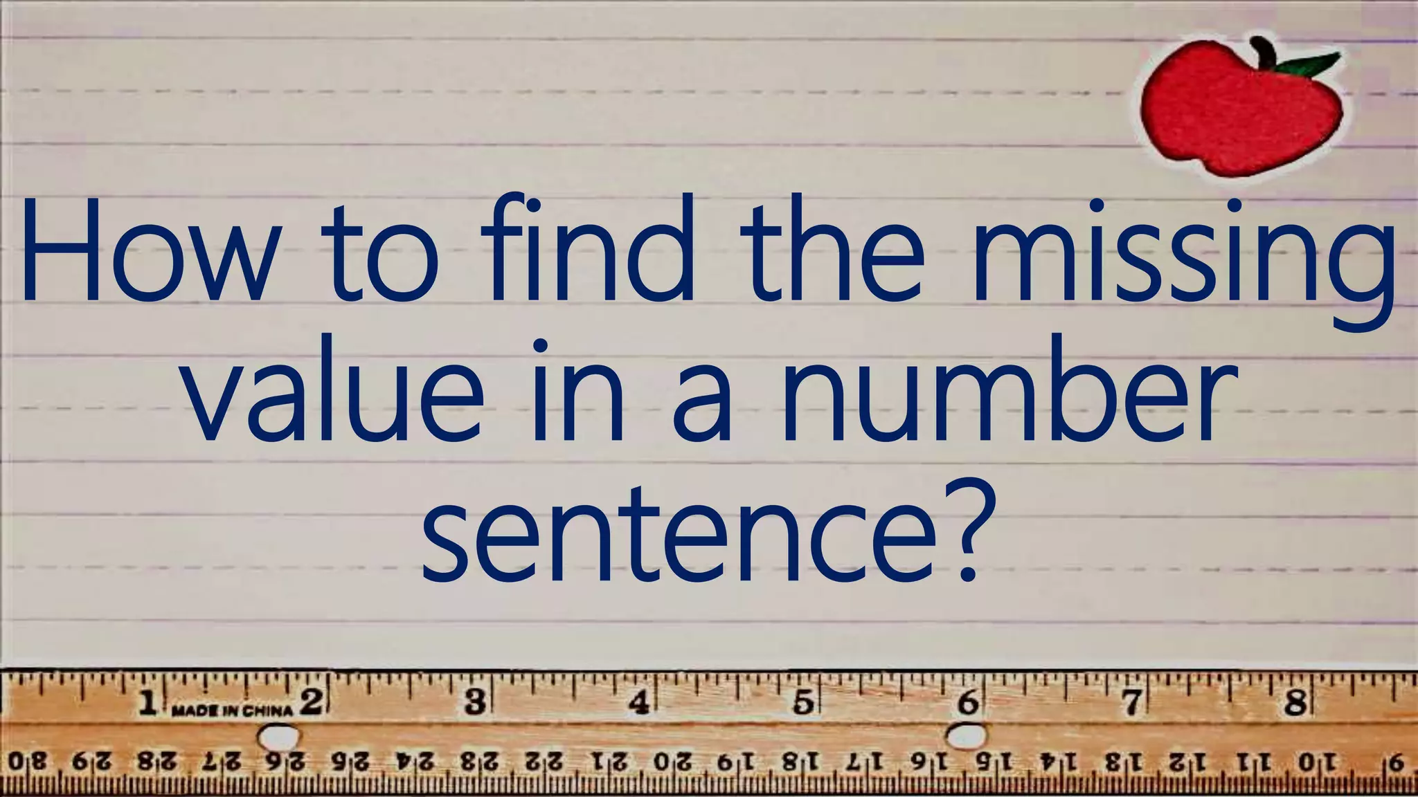 Solving Number Sentences | PPTX