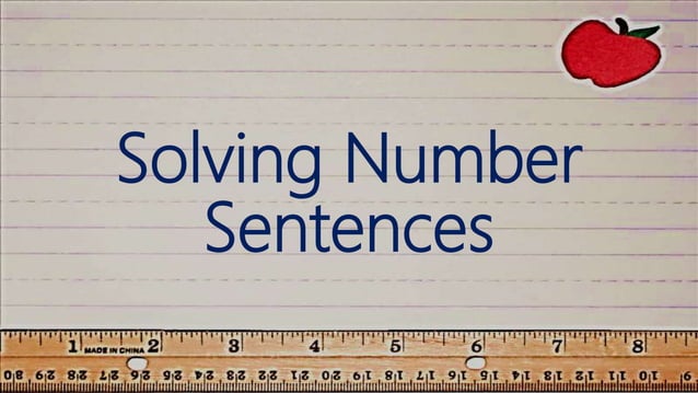 Solving Number Sentences | PPTX | Science