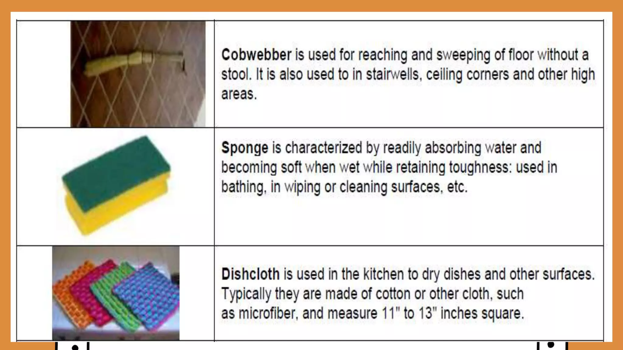 USE AND MAINTENANCE OF CLEANING TOOLS/EQUIPMENT | PPTX