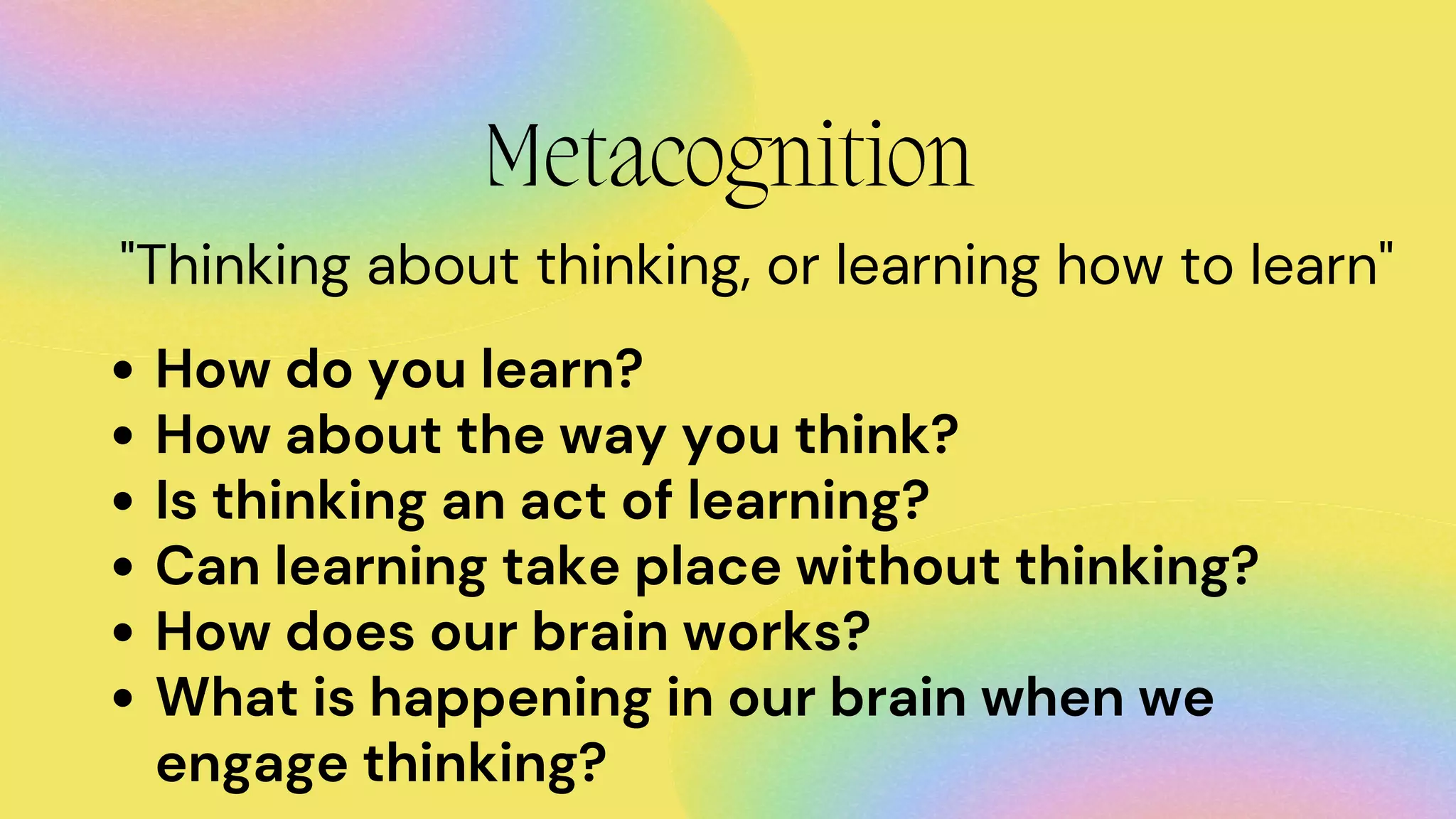 Part 1 Module 1 - Metacognition | PPT