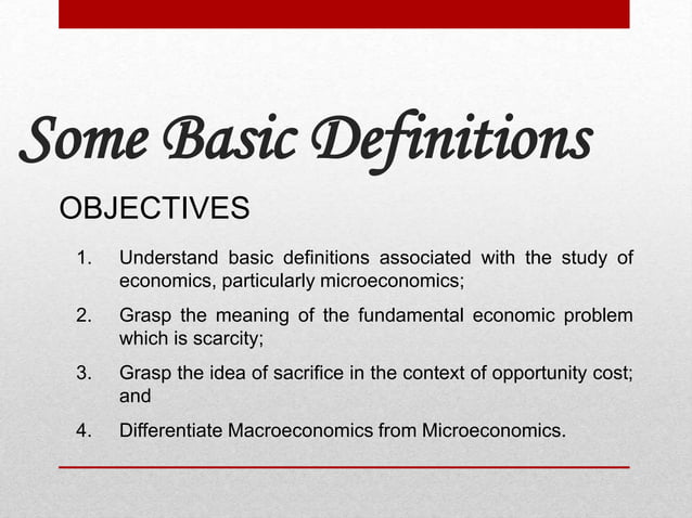 Some Basic Definitions of microeconomics | PPT