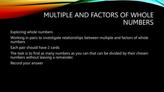 Lesson 1 - Whole Numbers (Grade 9 Mathematics) | PPTX