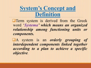 system analysis and design, data, information and system | PPT