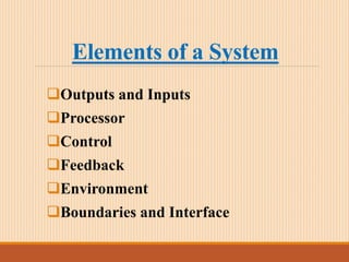 system analysis and design, data, information and system | PPT