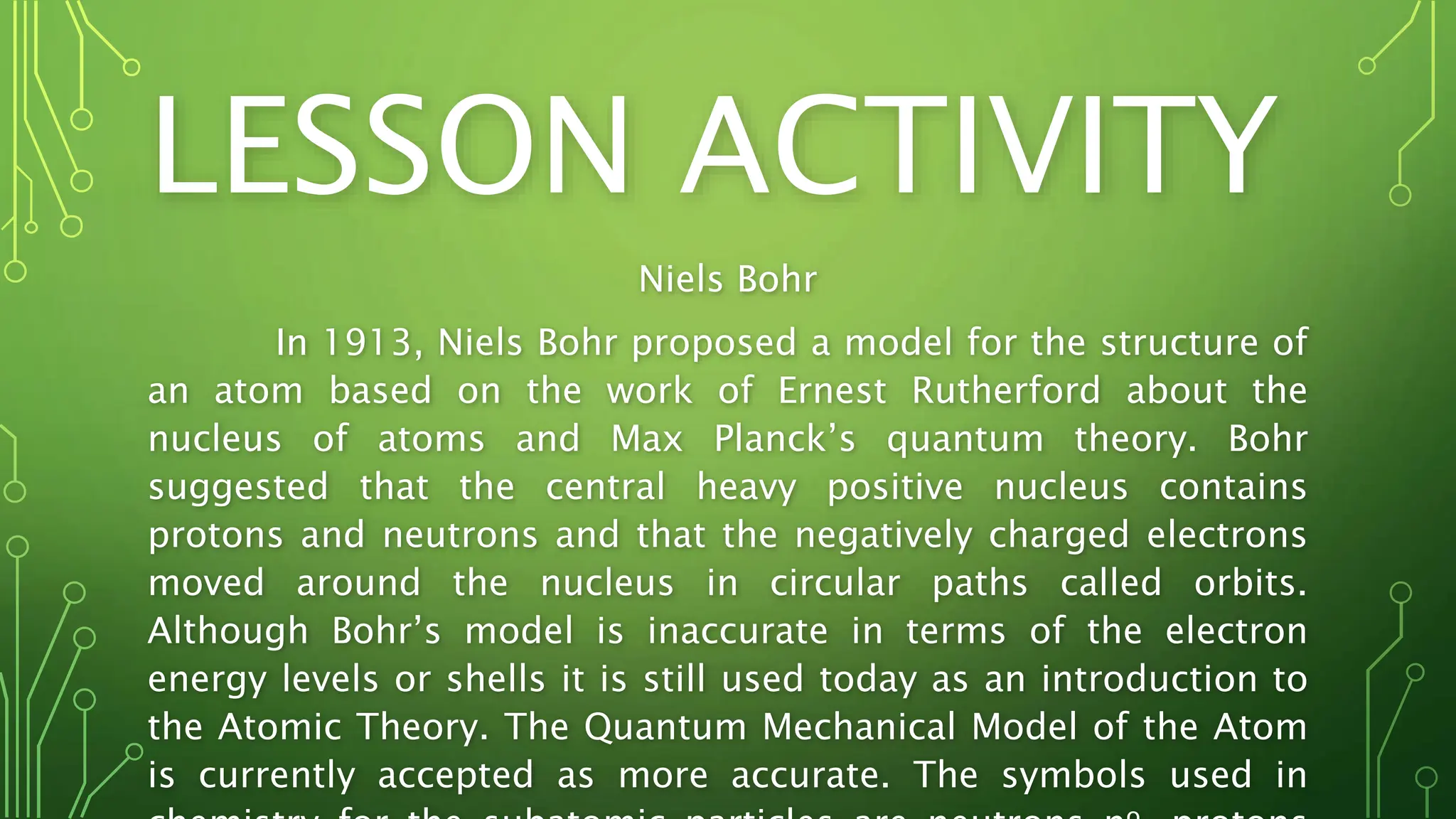 NLC Consolidation Camp Science 9 Lesson 1. The Bohr Model.pptx