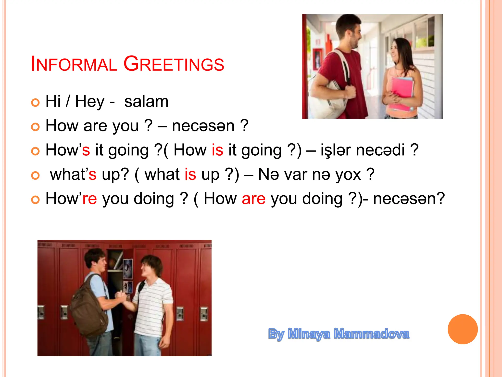 Greetings/ Give personal information/ Ask for personal information | PPT