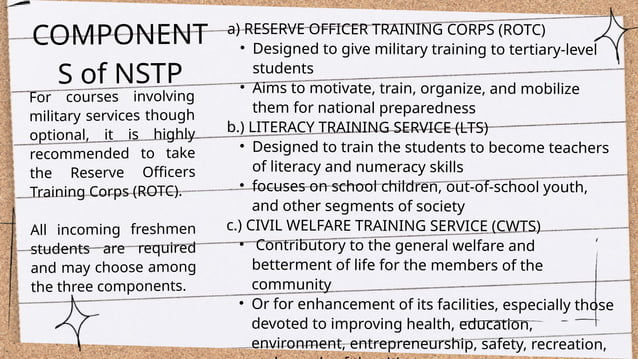 National Service Training Program (CWTS) pptx | PPTX