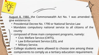 National Service Training Program (CWTS) pptx | PPTX