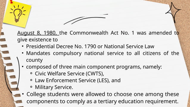 National Service Training Program (CWTS) pptx | PPTX