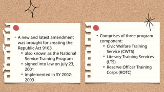 National Service Training Program (CWTS) pptx | PPTX