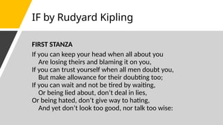 IF by Rudyard Kipling. A Poem Interpretation | PPTX | Poetry | Books ...