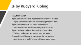 IF by Rudyard Kipling. A Poem Interpretation | PPTX