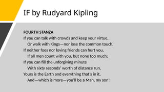 IF by Rudyard Kipling. A Poem Interpretation | PPTX | Poetry | Books ...