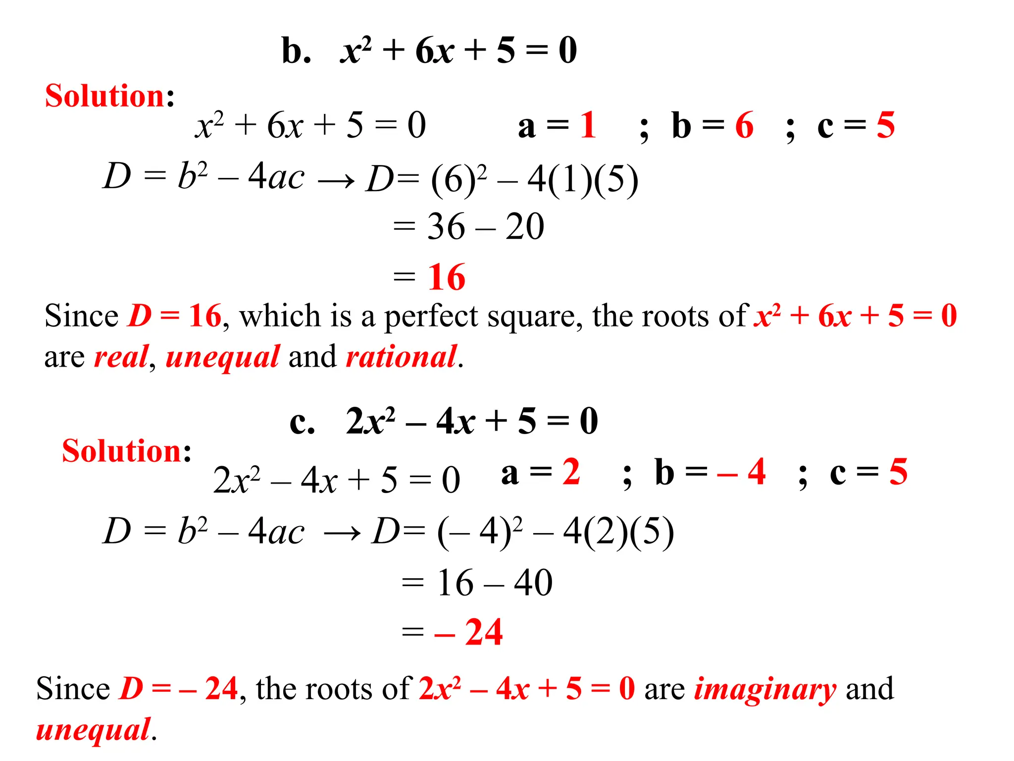 Lesson 1.4 - The Nature of Roots of Quadratic Equations.pptx