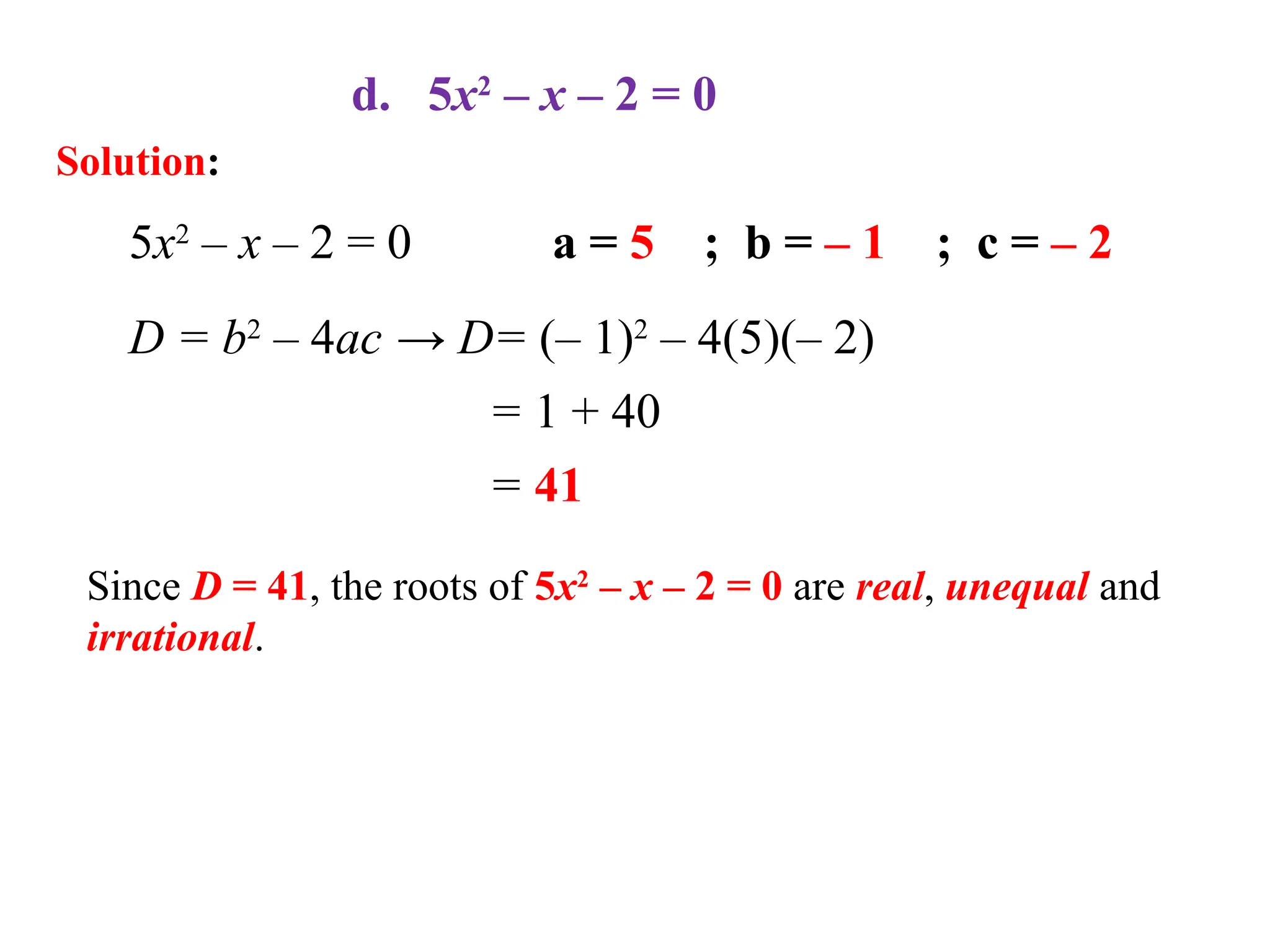 Lesson 1.4 - The Nature of Roots of Quadratic Equations.pptx