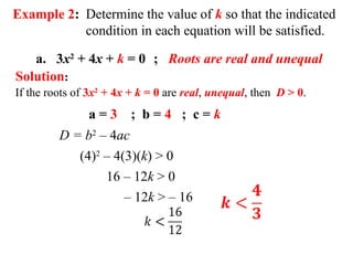 Lesson 1.4 - The Nature of Roots of Quadratic Equations.pptx