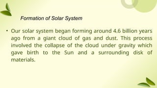 Origin and Structure of the Earth: Universe and Solar System | PPTX