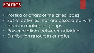 Philippine Politics and Governance Lesson 1 | PPTX