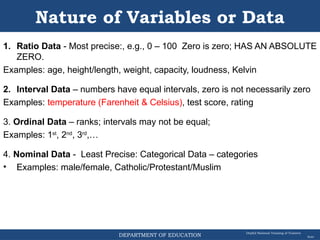 Lesson 1.3 Kinds Of Variables And Their 