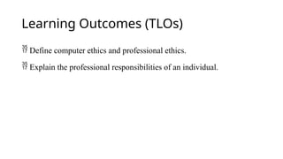 Introduction to Social and Professional Issues | PPTX