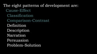 Reading and writing: patterns of development | PPTX