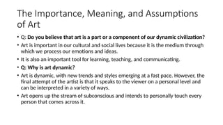 Lesson 1 Importance, Meaning and Assumptions | PPTX