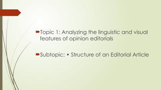 Analyzing the linguistic and visual features | PPTX