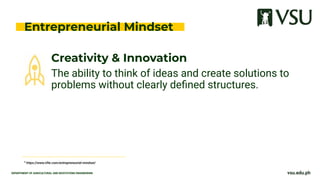 Lesson 1.1 Entrepreneurial Mindset ppt.. | PDF