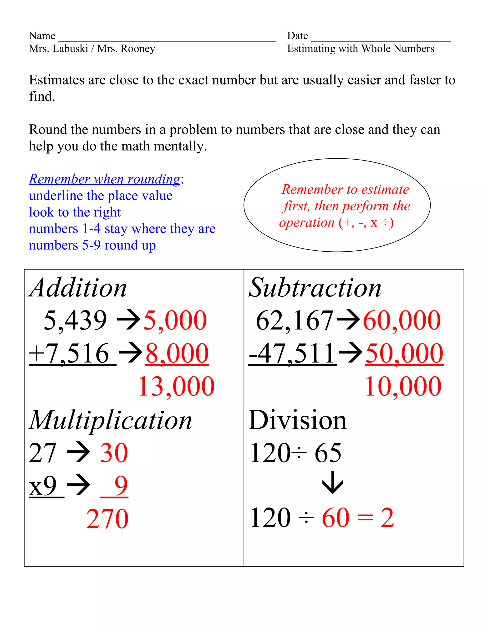Lesson 1 2 estimating | PDF