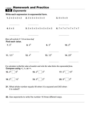 Lesson 1 3 a exponents & calculator | DOCX