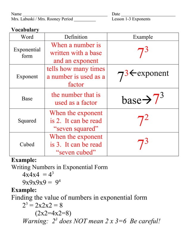 Lesson 1 3 exponents | DOC