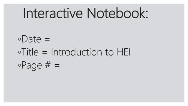 Introduction to HEI | PPT
