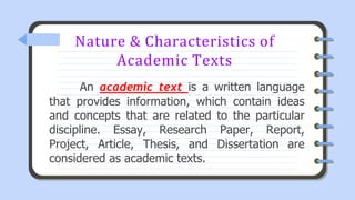 Reading and Writing: LESSON 1 - ACADEMIC TEXT.pptx