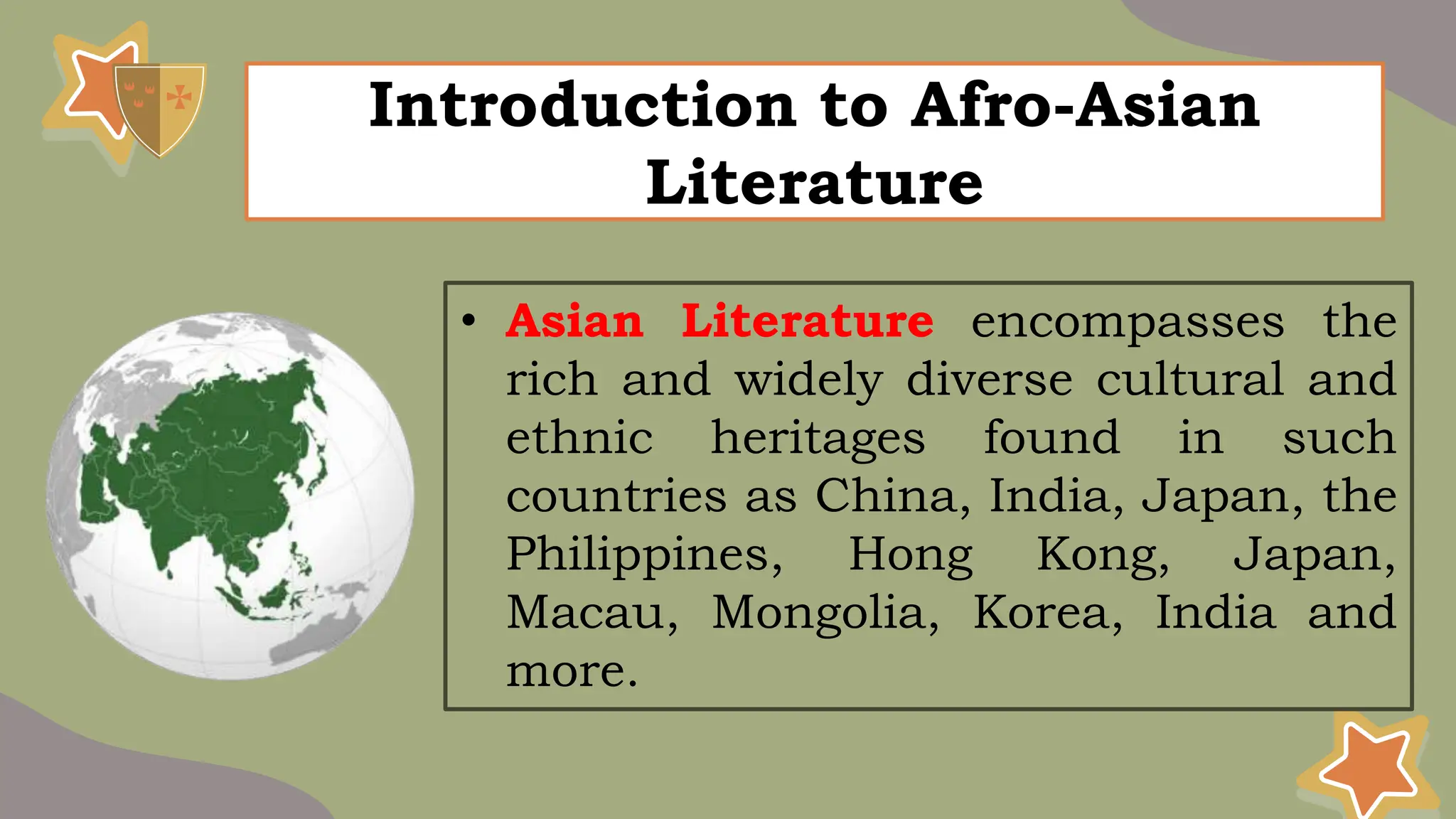 LESSON 1- AFROASIAN literature introduction | PPTX