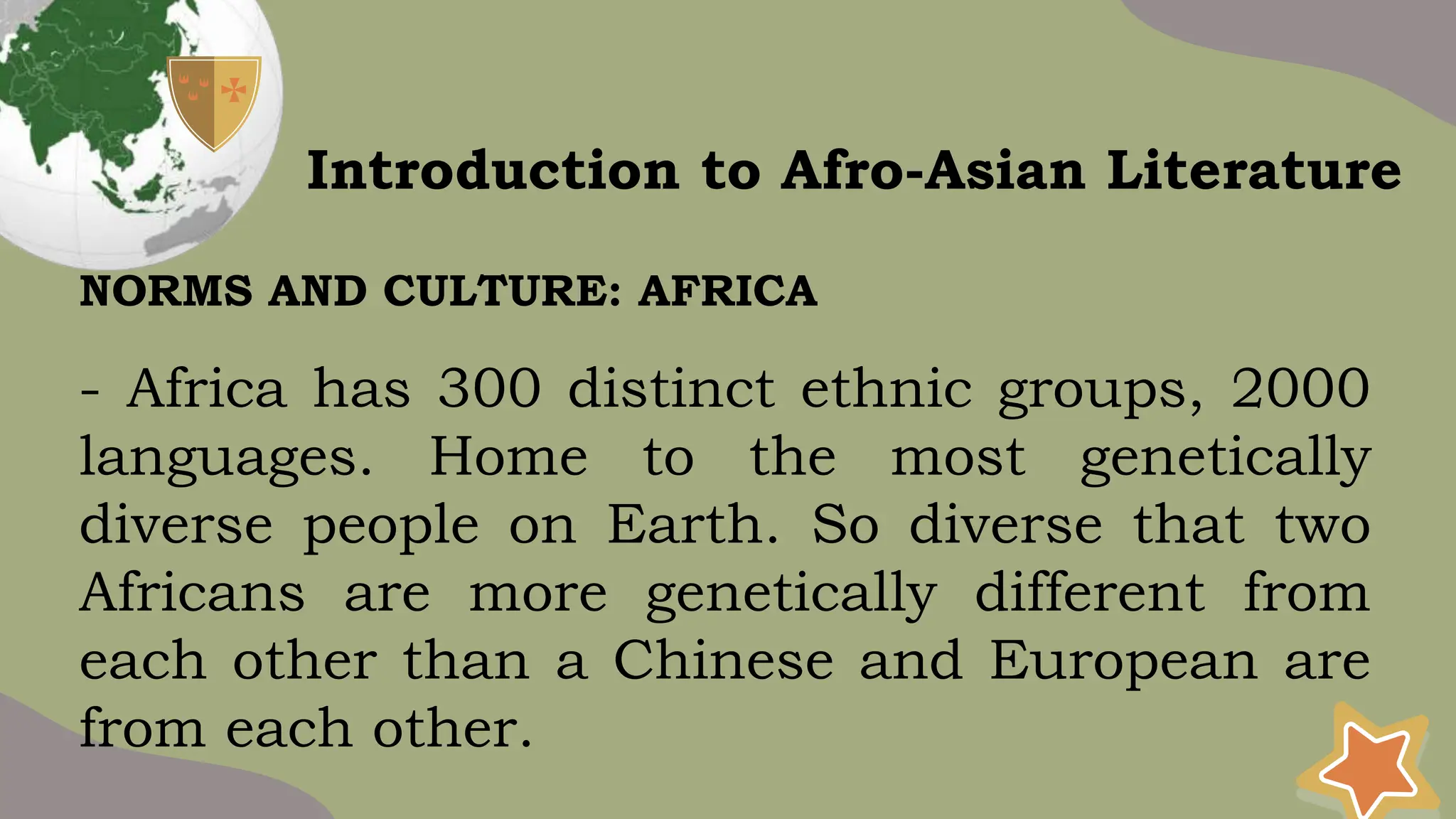 LESSON 1- AFROASIAN literature introduction | PPTX