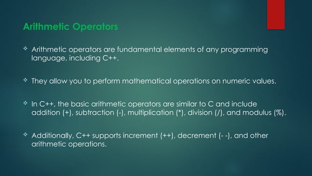 Lesson 1 - Intro to Arithmetic Operators.pptx Lesson 1 - Intro to Arithmetic Operators.pptx
