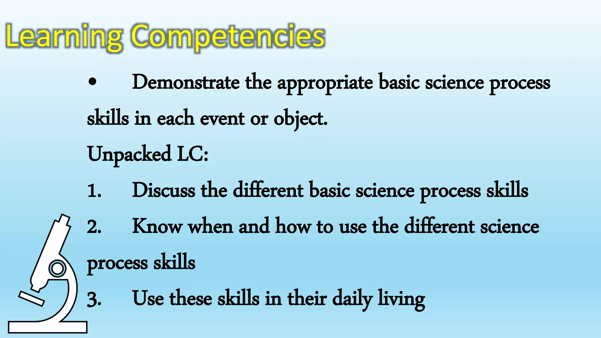 Lesson 1 basic science process skills | PPTX