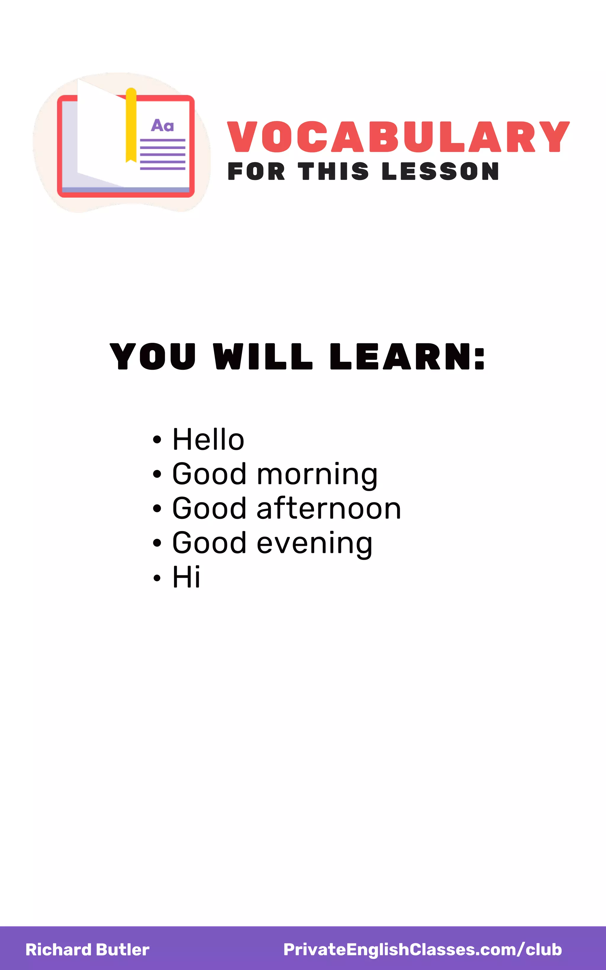 Lesson 1 beginners - greetings - private englishclasses.com | Education