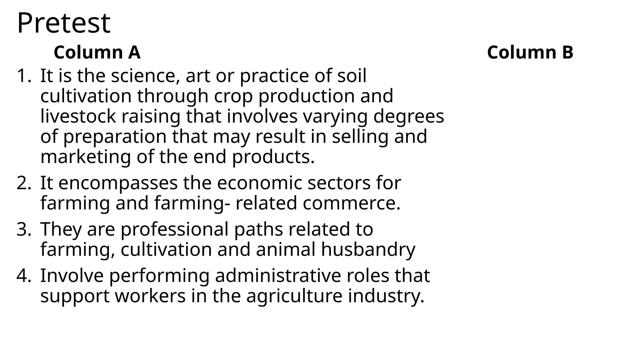 Grade 7 AFA - Career and Business Opportunities in Agriculture ...