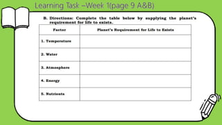 Lesson 1 characteristics of earth | PPTX | Weather | Science
