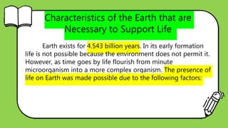 Lesson 1 characteristics of earth | PPTX